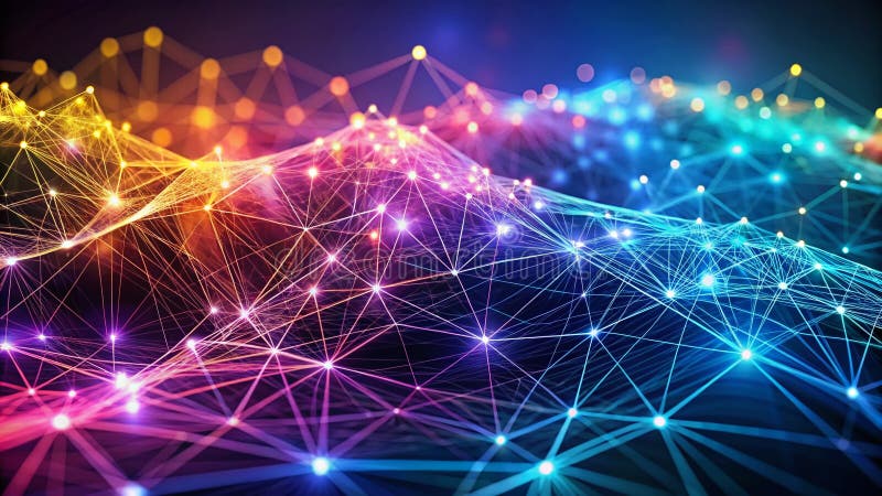 Dynamic Data Flow Visualization Abstract Plexus Background Illustrates Complex Network