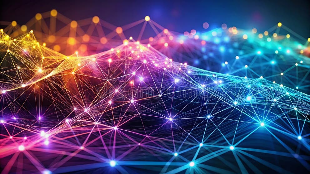 Dynamic Data Flow Visualization Abstract Plexus Background Illustrates ...