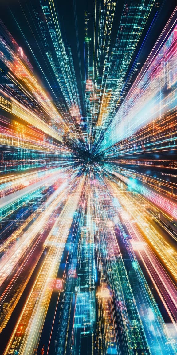 Dynamic Data Flow Visualization with Colorful Light Trails Indicating ...