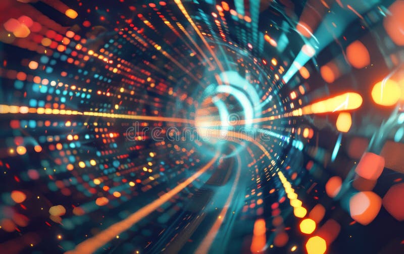 Dynamic Data Stream in Cyber Tunnel Representing the Flow of ...