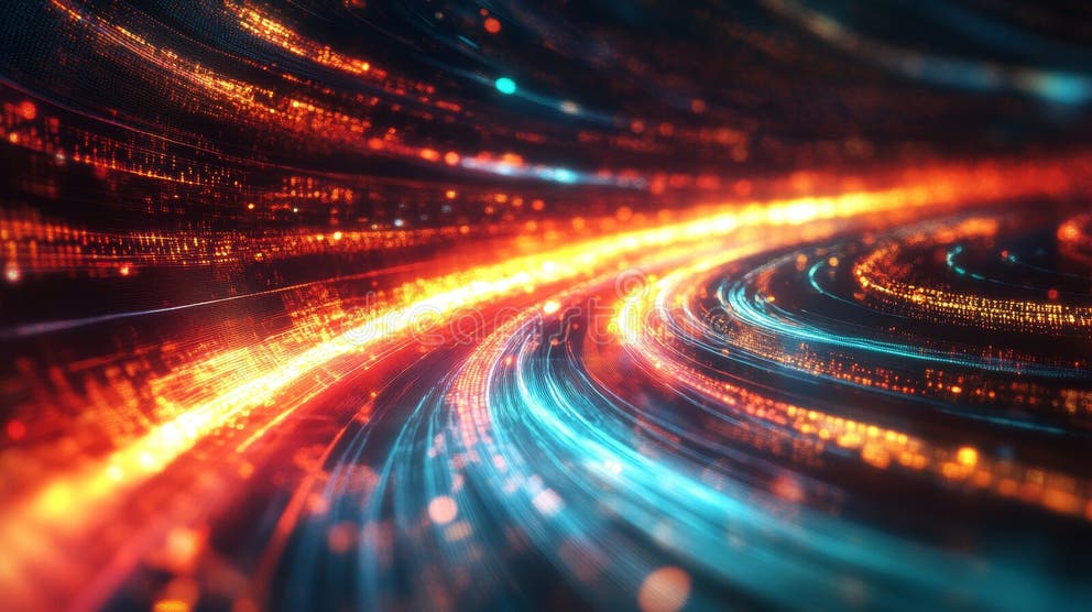 Dynamic Data Streams Abstract Light Streaks Visualizing Information ...