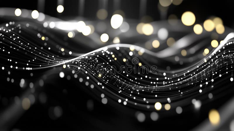 Dynamic Data Streams Create A Mesmerizing Flow Of Light And Texture Against A Stark Dark