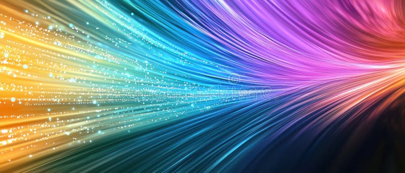 Dynamic Data Streams in Vibrant Colors Create Mesmerizing Effect Stock Photo - Image of space ...