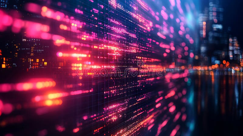 Abstract Network Data Flow Visualization with Glowing Lights and ...