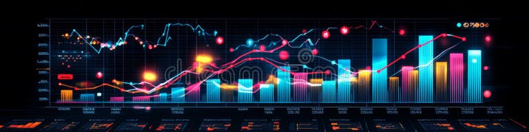 Dynamic Data Visualization Concept Featuring Bar Graph Overlaying Line ...