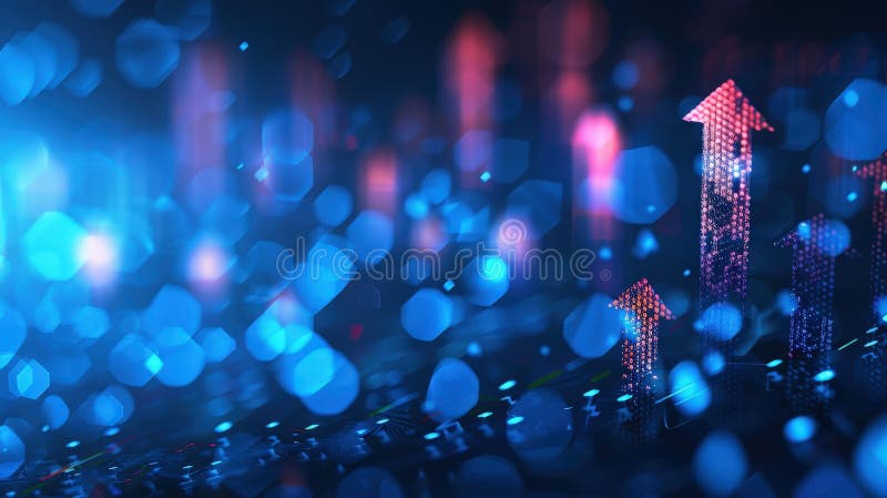 Dynamic Data Visualization Displaying Ascending Arrows Against a ...