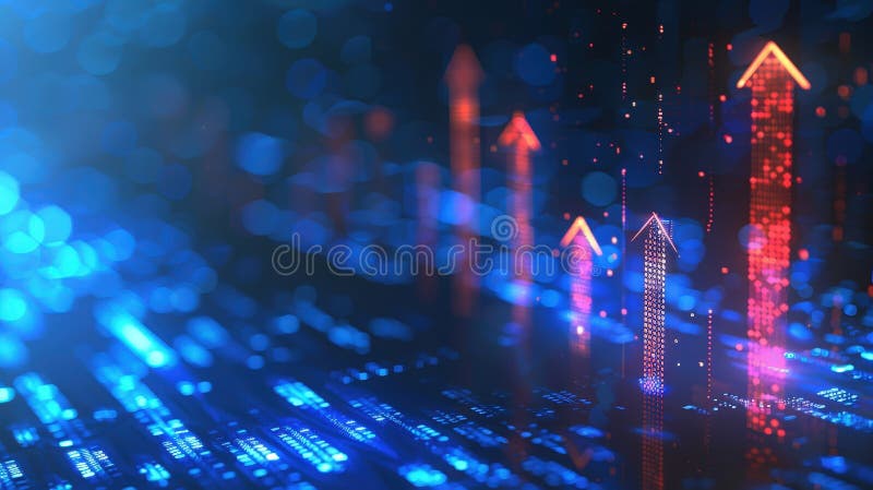 Dynamic Data Visualization Displaying Rising Trends and Growth in a ...