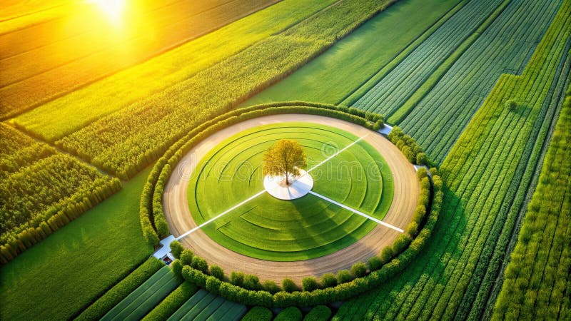 Dynamic Data Visualization DronesEye View of Circular Bar Graph Data ...