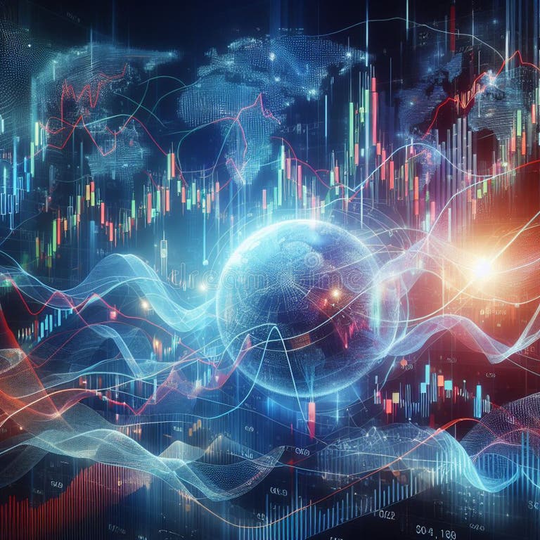Dynamic Data Visualization Generated by AI Stock Photo - Image of data ...