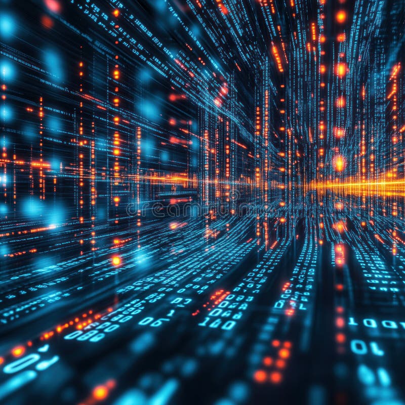 Dynamic Data Visualization with Vibrant Lines and Numbers Representing ...