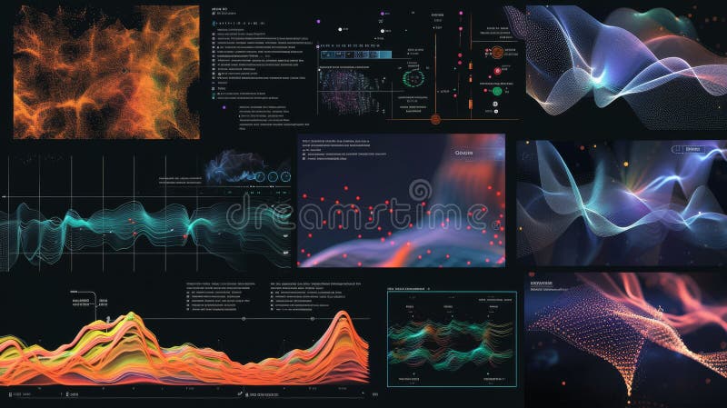 Dynamic Data Visualizations with Abstract Waveforms Stock Image - Image of technology, generated ...