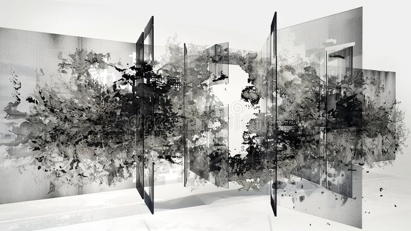 Dynamic Deconstruction, Exploding Wall Reveals Central Void. Generative ...