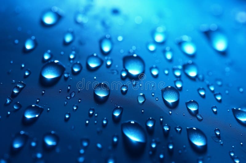 Dynamic Deep Blue Background Enhanced by Sparkling Water Droplets and ...