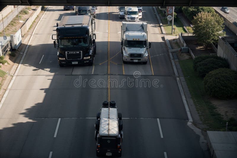 Dynamic Delivery Capturing the Rush on the Highway.AI Generated Stock ...