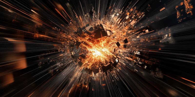 Futuristic Energy Explosion: Unleashing Digital Power and Chaos Stock ...