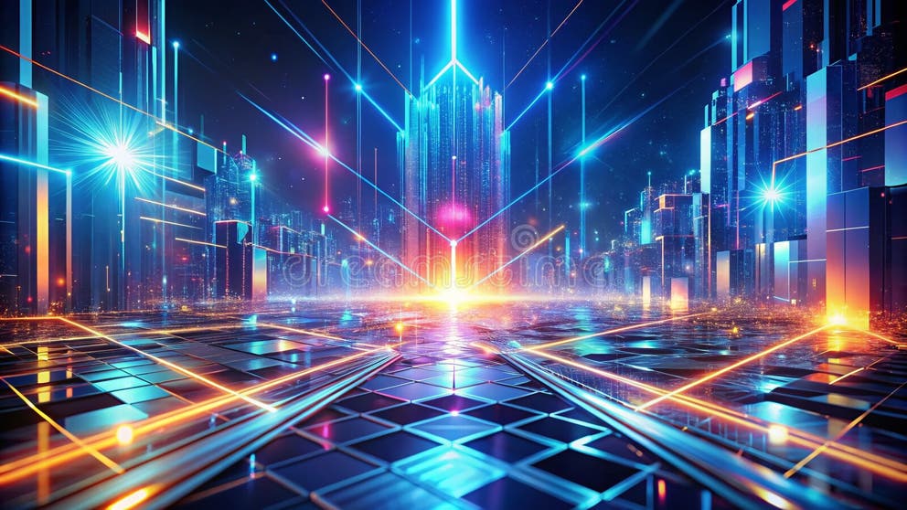 Dynamic Depth of Field Design Template Futuristic Abstract Tech ...