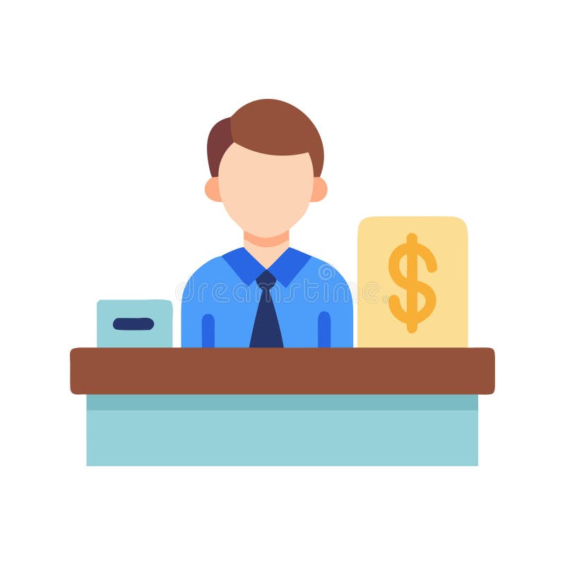 Dynamic Bank Teller Icon stock vector. Illustration of solutions ...