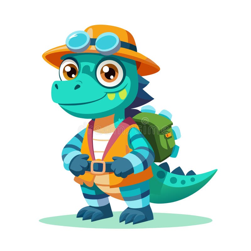 Dynamic Dino the Dynamic Explorer Character Design Stock Illustration ...