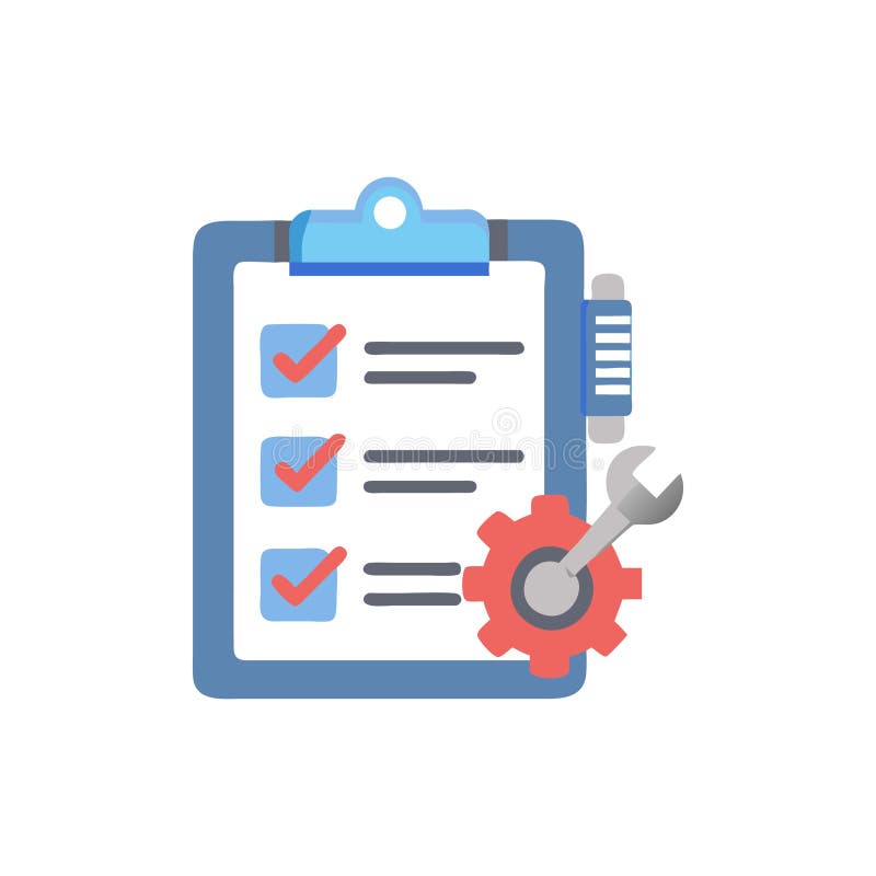Dynamic Maintenance Checklist Icon Design Stock Image - Illustration of ...