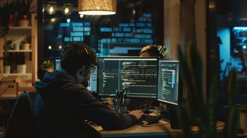 Dynamic Development Team. Coding Collaboration Concept Stock Illustration - Illustration of ...