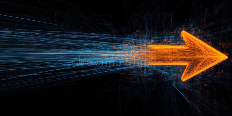 Dynamic Digital Arrow Symbolizing Progress and Direction with Vibrant ...