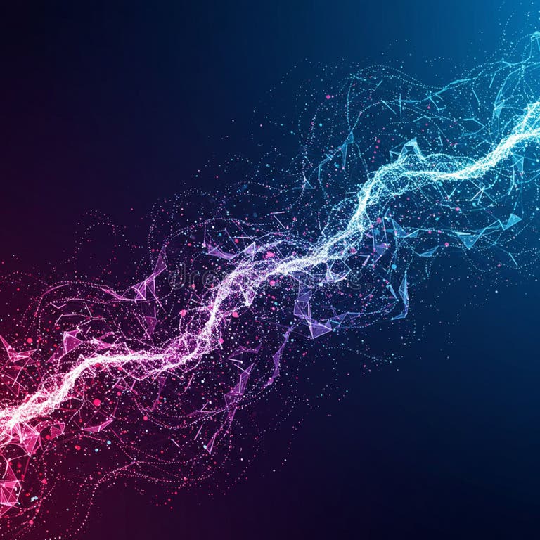 Dynamic Digital Art Featuring a Vibrant Flow of Interconnected ...
