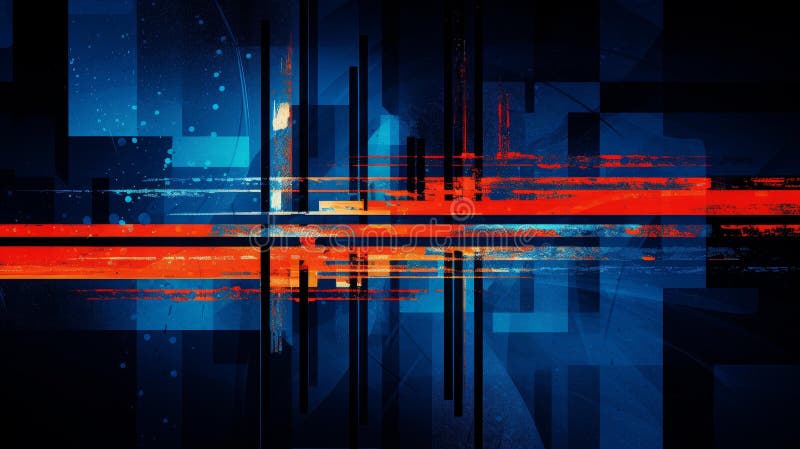 Dynamic Digital Artwork with Bold Lines, Contrasting Colors, and ...