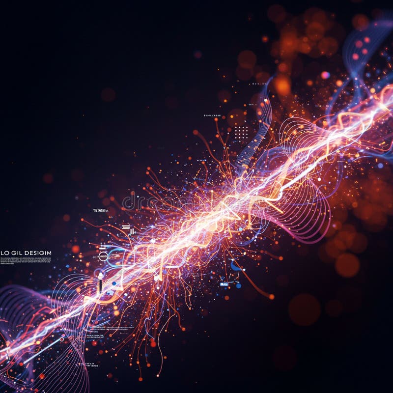 Dynamic Digital Artwork Features a Vibrant, Swirling Line of Light and ...