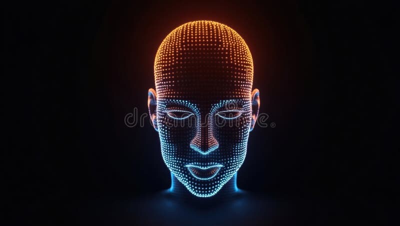 Dynamic Digital Artwork of a Mesmerizing Face Stock Image - Image of ...