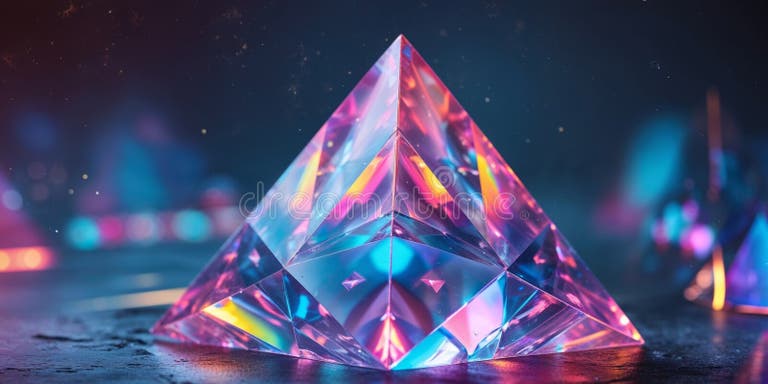 Dynamic Digital Artwork of Translucent Gradient Dice Pyramid. Stock ...