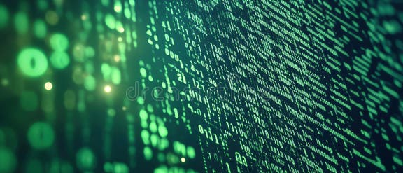 Dynamic Digital Backdrop with Binary Code and Cyberpunk Aesthetics for ...