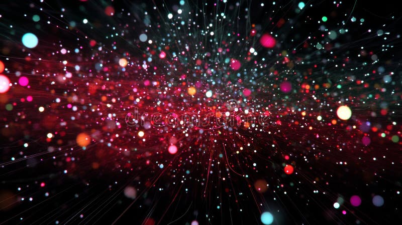 Dynamic Digital Background with Connected Data Points in Bright Colors ...