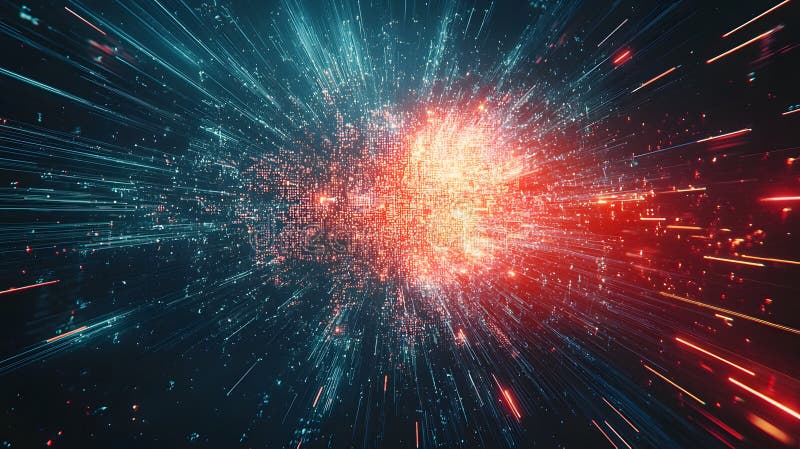 Dynamic Digital Chaos with Glitching Visual Effects Stock Illustration ...