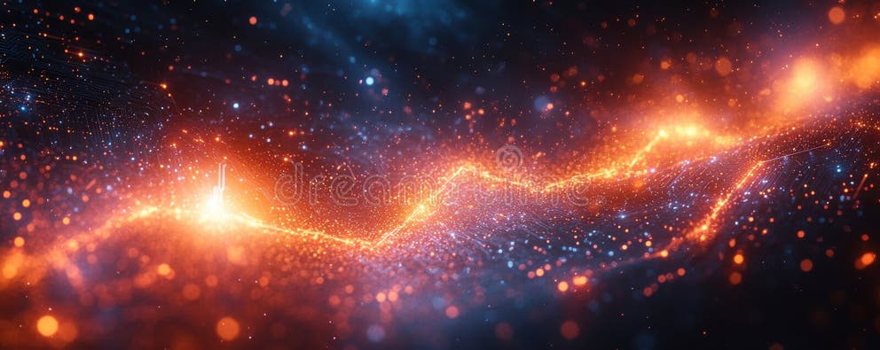 Dynamic Digital Circuit Background with Glowing Energy Patterns Stock ...