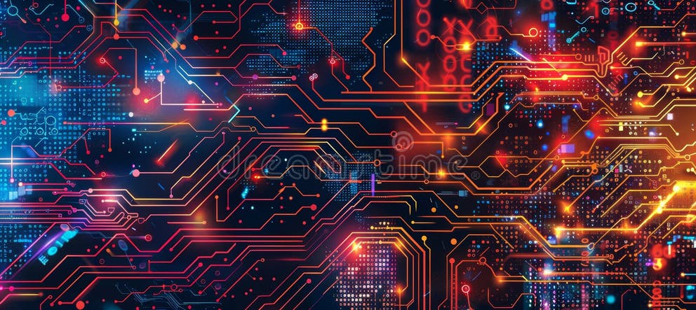 Dynamic Digital Circuit Patterns with Vibrant Colors and Ai Algorithms ...