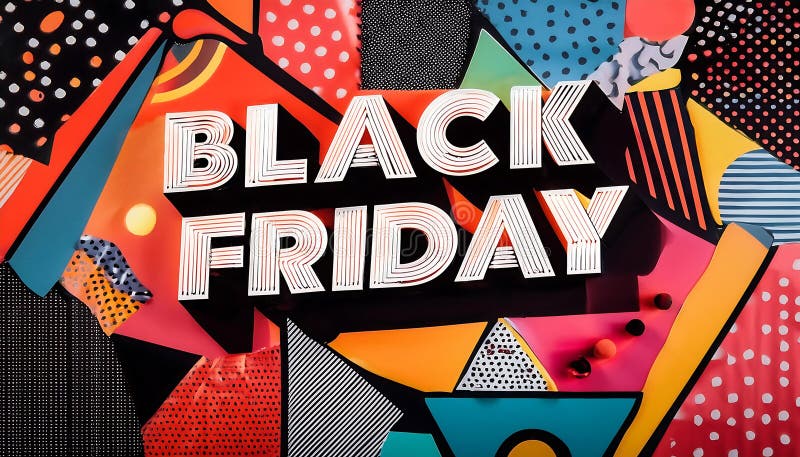 Dynamic Digital Collage Celebrating Black Friday with Vibrant Colors ...