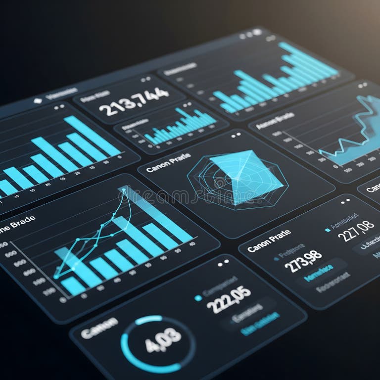 A Dynamic Digital Dashboard Displays Various Data Visualizations, Including Charts, Graphs, and ...