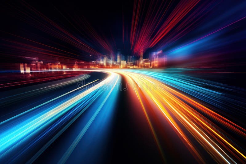 Dynamic Digital Data Flow Motion. Generate Ai Stock Illustration ...