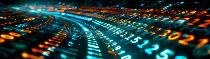 A Digital Data Speedway Filled with Numbers Represents the Rapid Pace ...