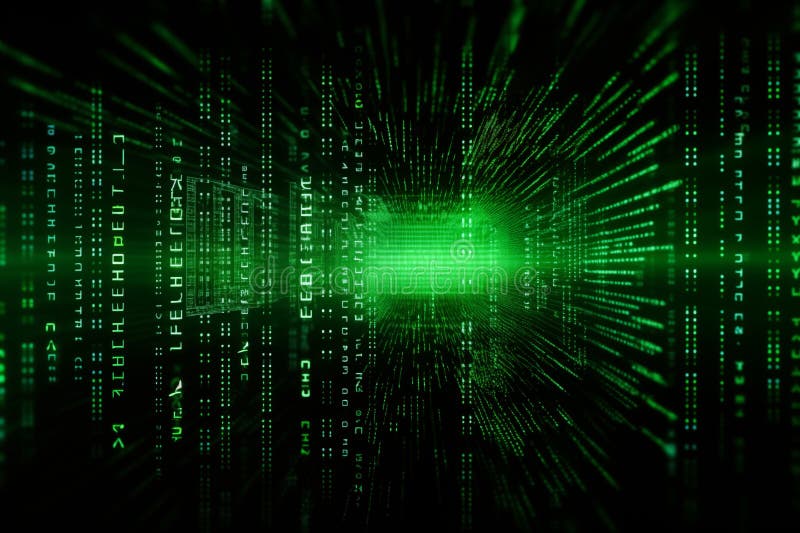 Dynamic Digital Data Stream - Abstract Green Computer Background Stock Photo - Image of pattern ...