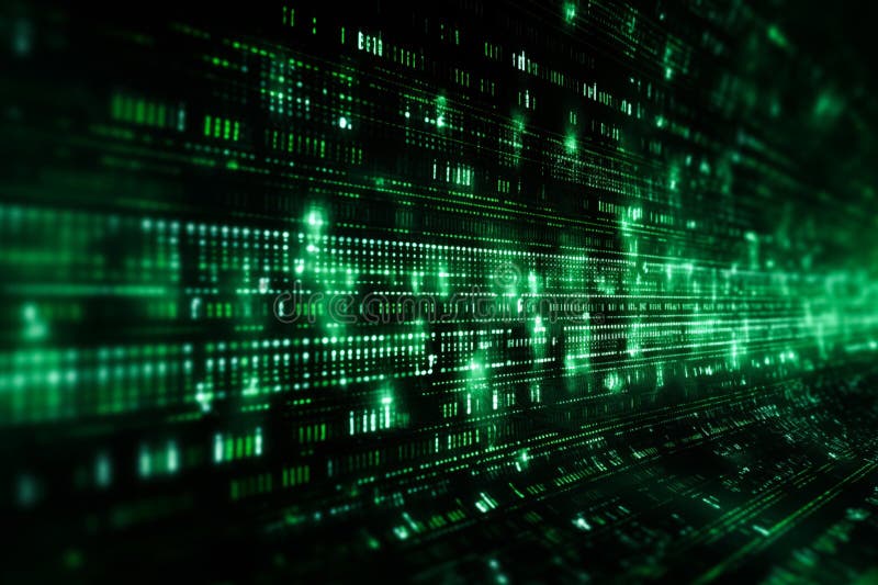 Dynamic Digital Data Stream - Abstract Green Computer Background Stock Photo - Image of ...