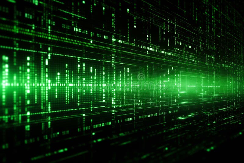 Dynamic Digital Data Stream - Abstract Green Computer Background Stock Photo - Image of ...
