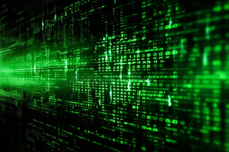 Dynamic Digital Data Stream - Abstract Green Computer Background Stock Image - Image of ...