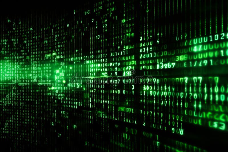 Dynamic Digital Data Stream - Abstract Green Computer Background Stock ...