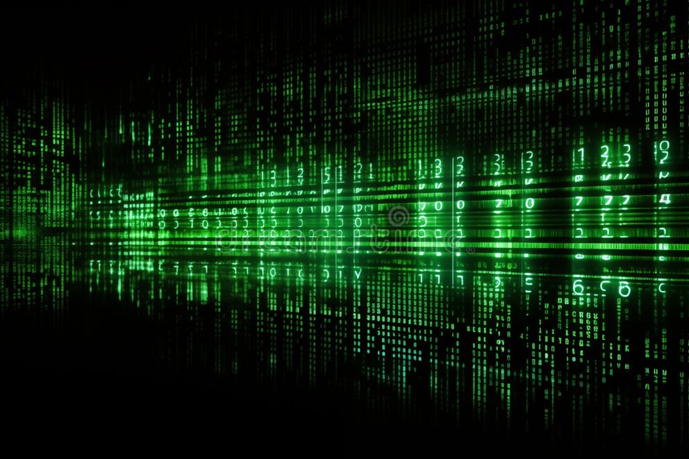 Dynamic Digital Data Stream - Abstract Green Computer Background Stock Image - Image of ...