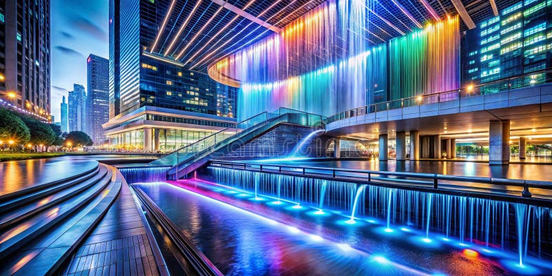 Dynamic Digital Data Stream Illuminates Futuristic Platform a Stunning ...