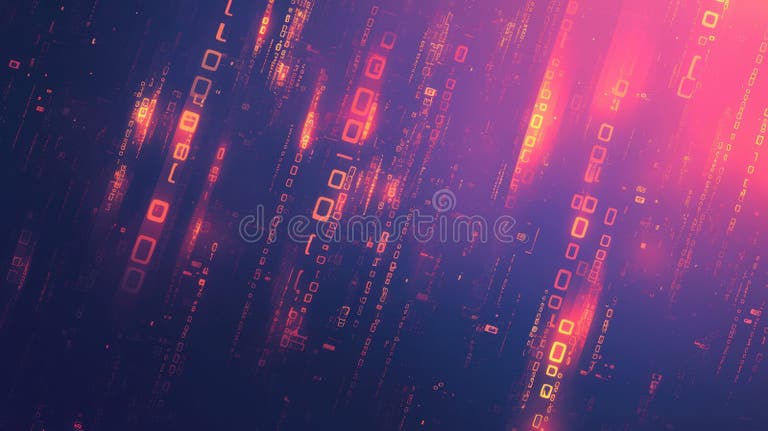 A Digital Background Featuring Blue Binary Code and Data Streams, Creating a Technology-inspired ...