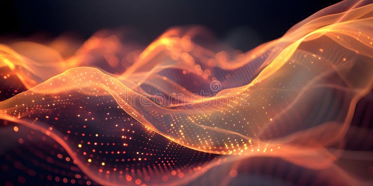 Dynamic Digital Design with Interconnected Dots and Flowing Lines for Presentations. Concept ...