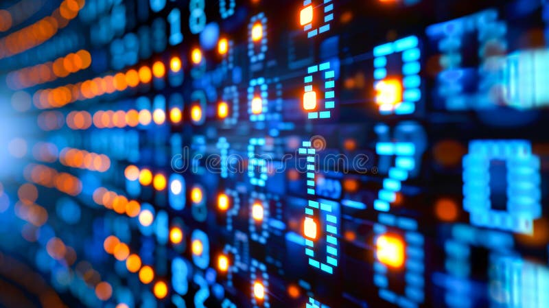 Dynamic Digital Display of Data in Vibrant Colors. Stock Photo - Image ...