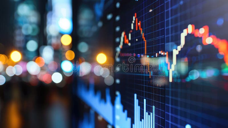 Dynamic Digital Display of a Graph Showcasing an Upward Trend ...